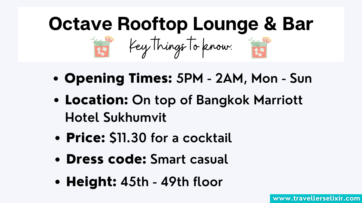 Octave Rooftop Lounge & Bar, Bangkok - Everything You Need To Know